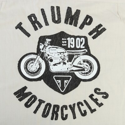 TRIUMPH MOTORCYCLES 1902 EMBROIDERED BUTTON DOWN SHORT SLV SHIRT MEN’S ...