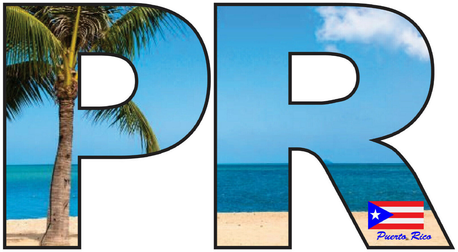 PUERTO RICO SCENE- FLAG STICKER , PR STICKER-DECAL, BANDERA-PLAYA | eBay