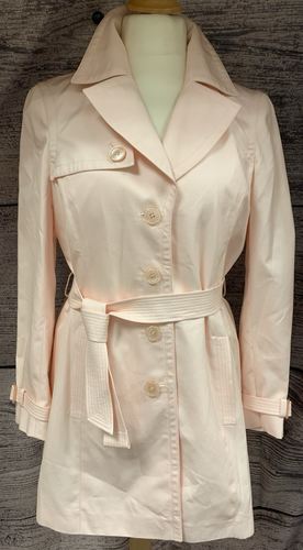 Jaeger Pale Pink Pure Cotton Tailored Trench Style Short Coat UK14 NWT ...
