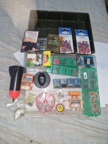 Joblot Large Box Of Course Fishing Tackle Hooks Split Shot Fake Corn ...