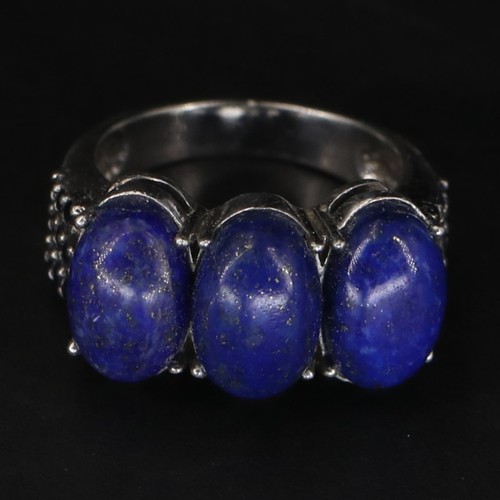 Sterling Silver - NOA ZUMAN Lapis Lazuli & Sapphire Cocktail Ring Size ...