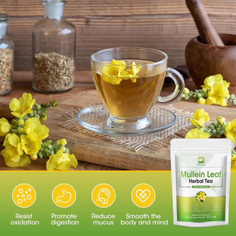 Mullein Tea 42 Bags for Lungs Cleanse and Respiratory Support No ...