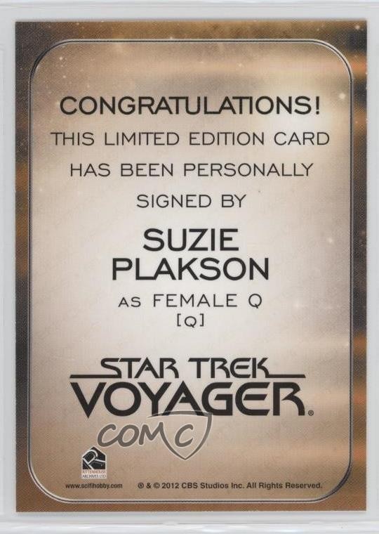 2014 Rittenhouse Star Trek Aliens Auto as Female Q Suzie Plakson Auto ...