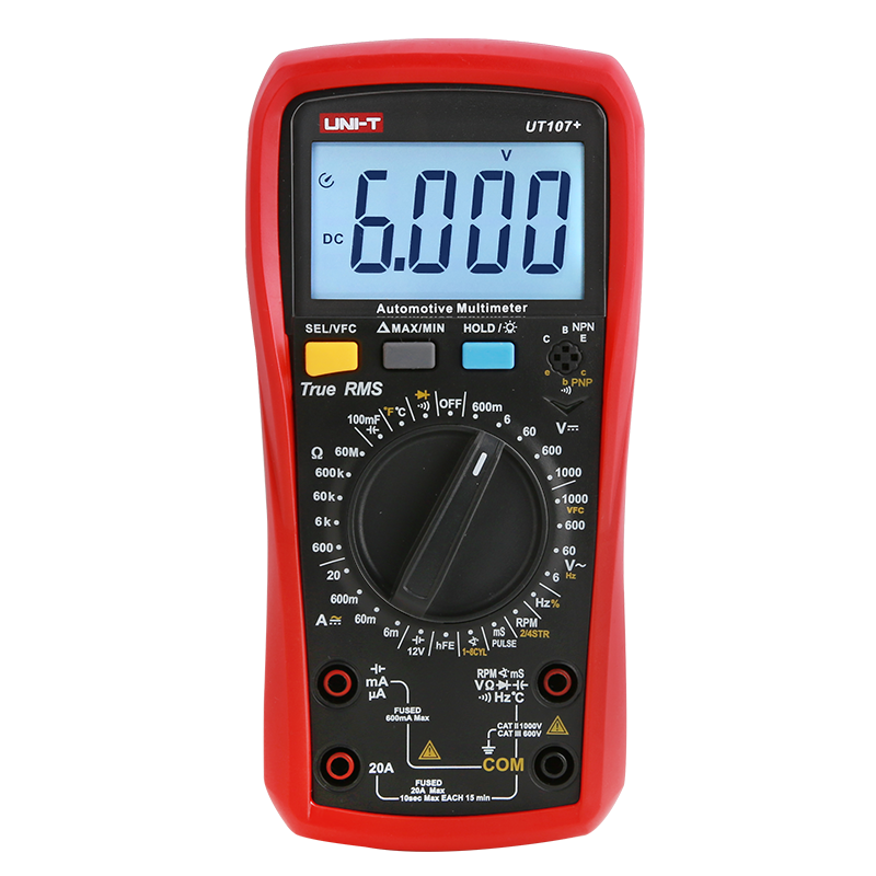 UNI-T Digital Automotive Multimeter mS PULSE Tach Dwell Temp RPM ...