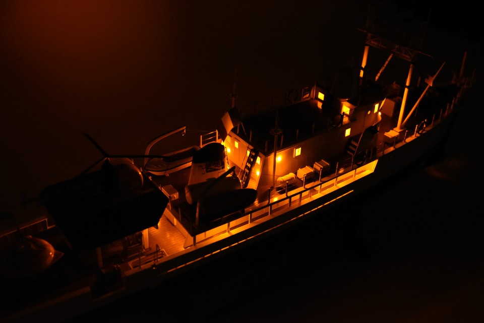 RV Calypso Research Vessel Handmade Wooden Ship Model with lights | eBay