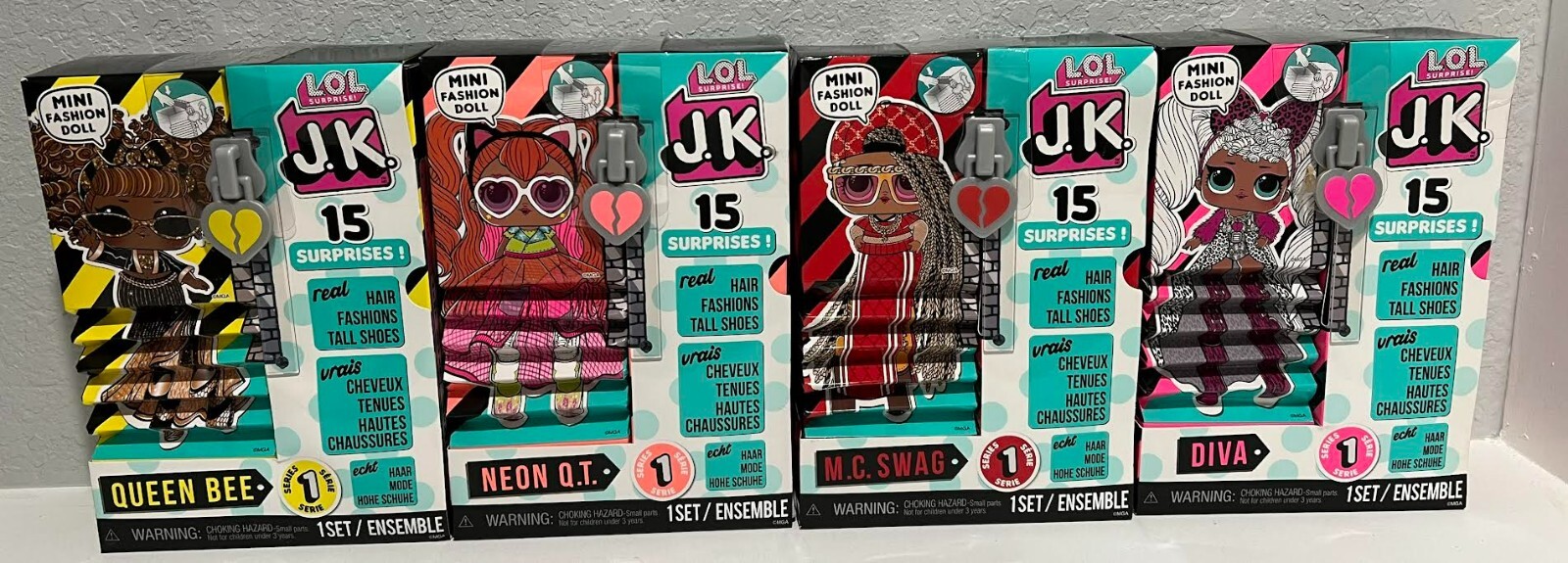 4 Complete Set LOL Surprise JK Mini Fashion Doll Series 1 DIVA, QUEEN ...