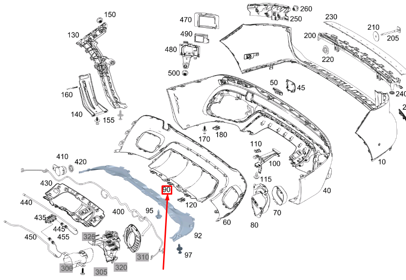 MERCEDES-BENZ GLB X247 Rear Bumper Bottom Cover A2478859805 NEW GENUINE ...