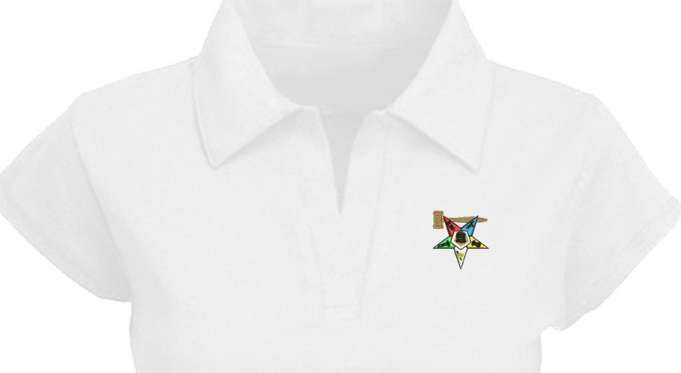 OES Eastern Star Past Matron emblem Embroidered LADIES Women Top Polo ...