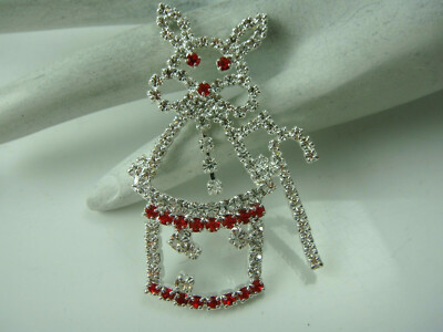 Vintage Magic Rabbit Magician Rhinestone Pin Brooch | eBay