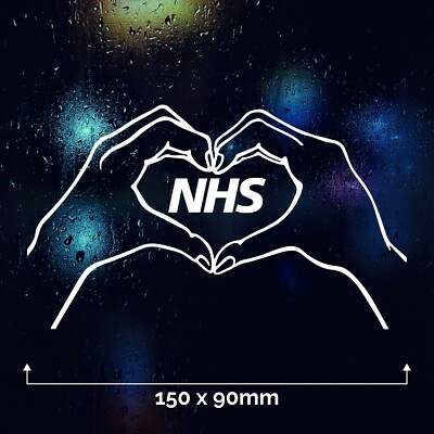HANDS HEART NHS Car Sticker Vinyl Decal Corona Bumper Window House Home ...