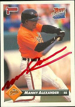 Manny Alexander autographed Baseball Card Orioles 1993 Donruss Rated ...