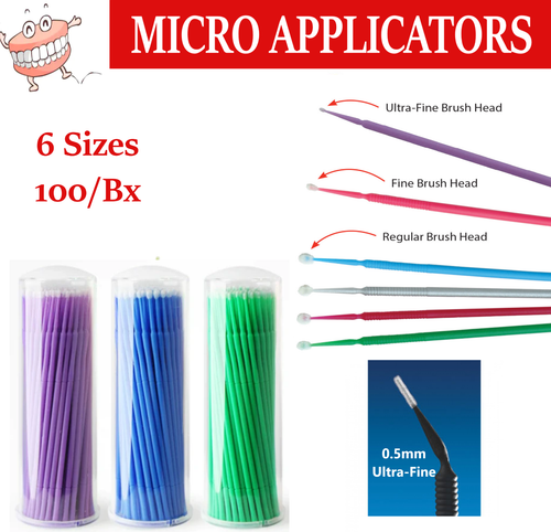 100pcs/pack Dental Microbrush Micro Brush Applicator Tip Regular/Fine ...