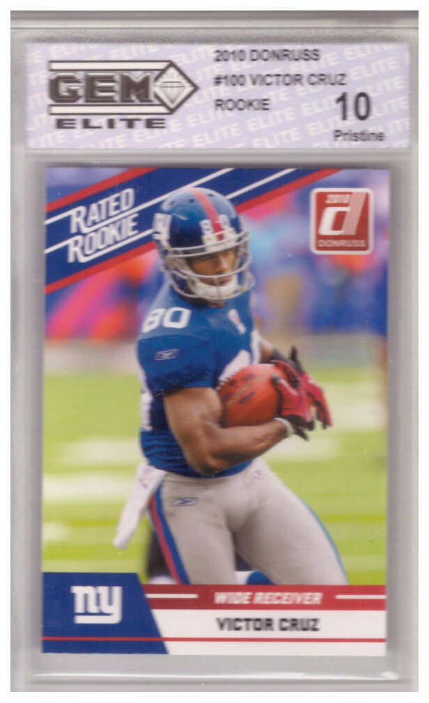 2010 Donruss Rated Rookie Box Set Base #100 Victor Cruz PSA 10 GEM MT ...