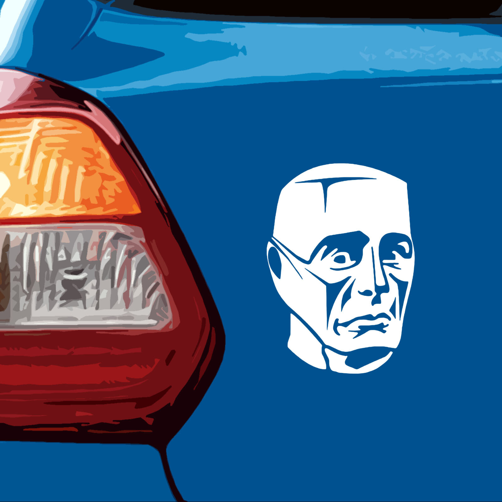 Funny Red Dwarf Kryten Smeg Head Fan Art 7 Year Vinyl Car Decal Sticker ...