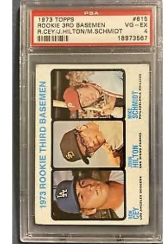 1973 TOPPS MIKE SCHMIDT & RON CEY ROOKIE CARDS #615 HOF PHILLIES ...