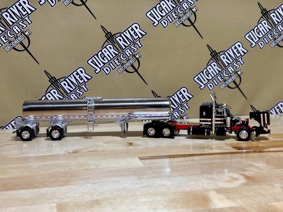 Dcp 1/64 Peterbilt 379 Flat Top Walker Milk Tanker Trailer Semi Truck ...