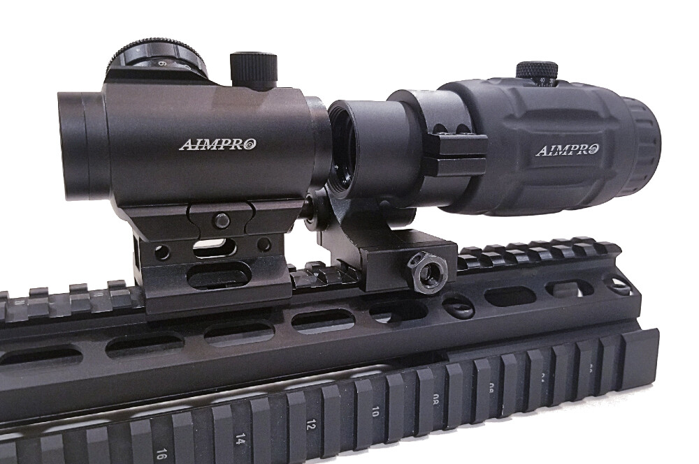 Micro Red Dot Scope with 3x Flip to Side Magnifier Combo - Aimpro Red ...