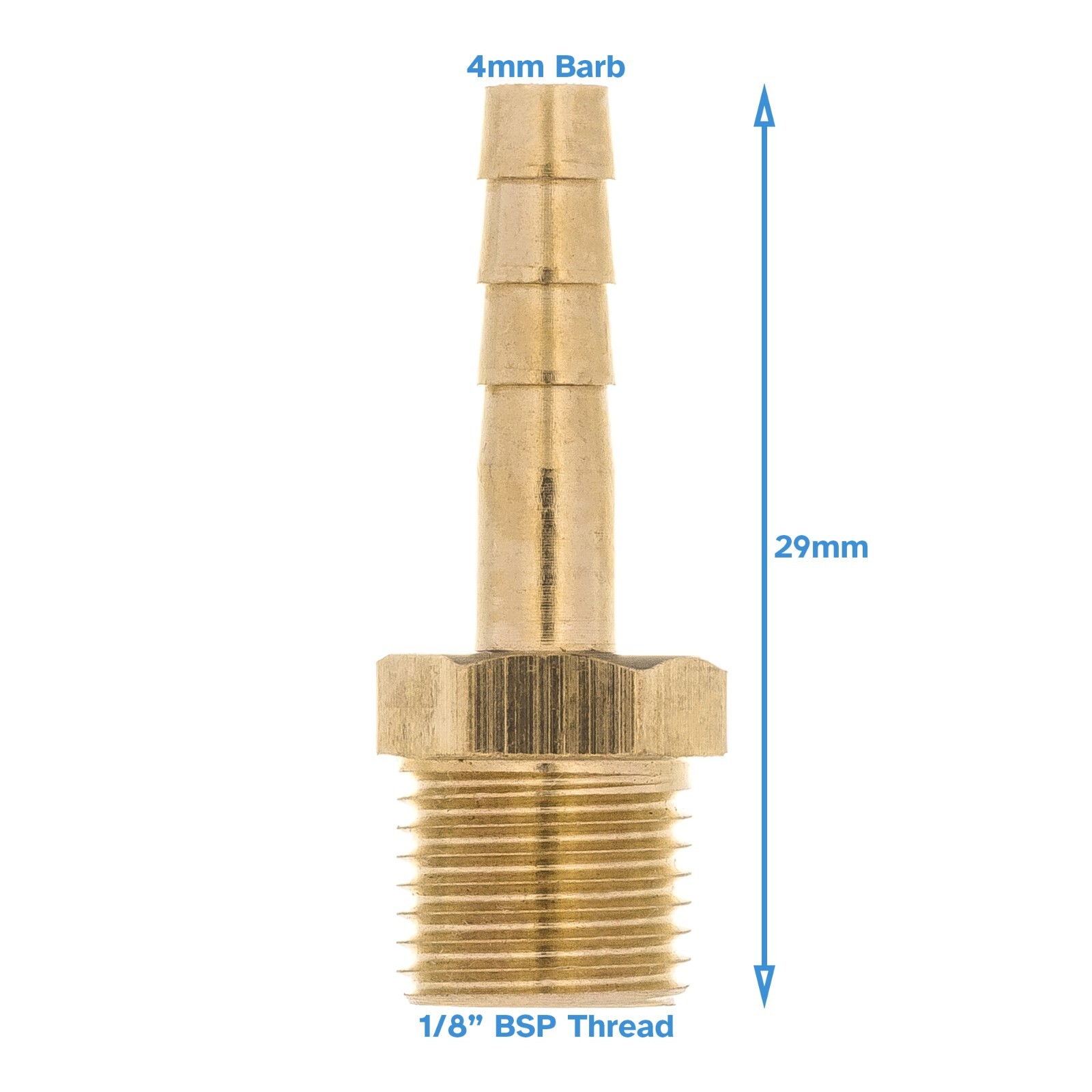 Brass 4mm Barb Hose To 1/8" BSP Male Threaded Pipe Fitting Tail ...
