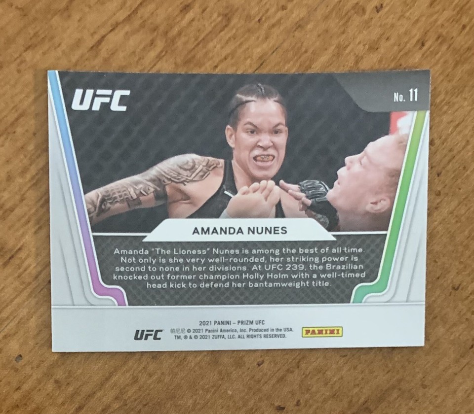 AMANDA NUNES 2021 Panini UFC Prizm #11 MMA Knockout Artists Holly ...