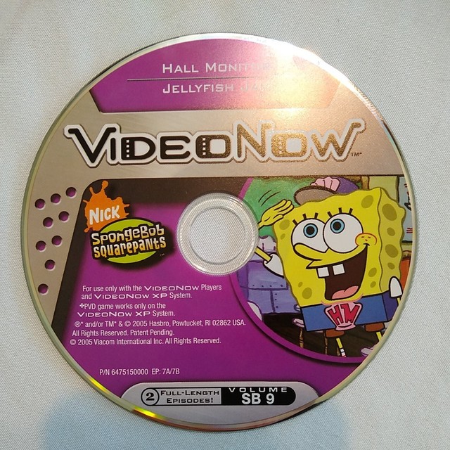 VideoNow Nick Sponge Bob Squarepants Hall Monitor & Jelly Fish Jam PVD ...