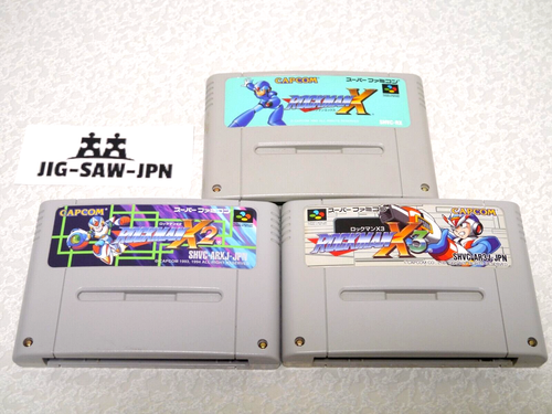 Rockman games X X2 X3 Lot of 3 SFC SNEC Mega man Nintendo Super Famicom ...