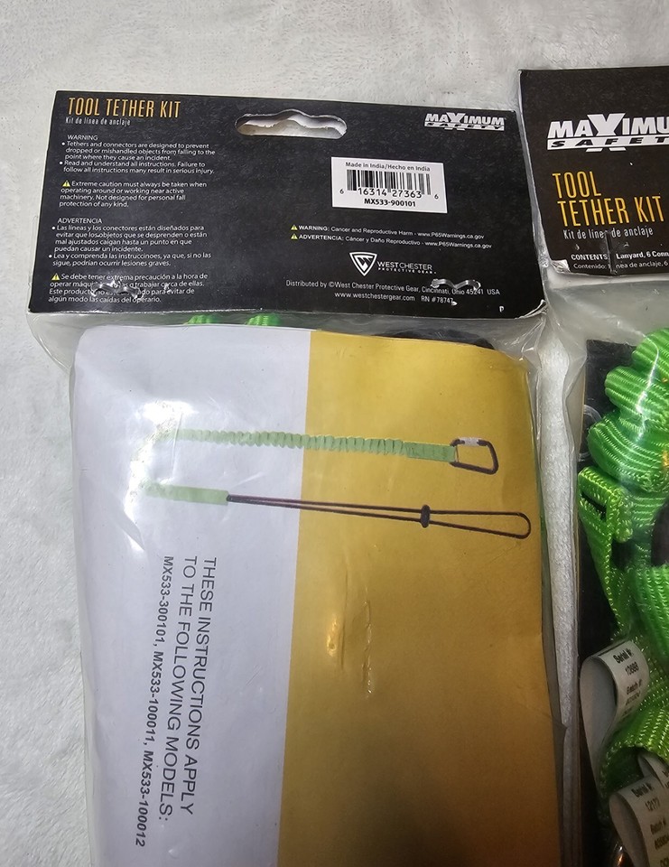 Maximum Safety Hi-Vis Single Leg Tool Lanyard 22lb Max Load ANSI 121 ...