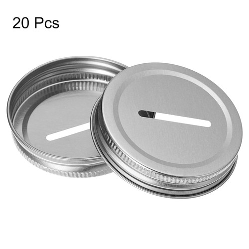 20Pcs 70mm/2.76" Coin Slot Bank Lid Inserts for Mason Jar Canning Cap ...