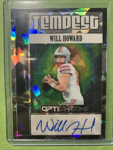 2025 LEAF OPTICHROME FOOTBALL🏈 WILL HOWARD TEMPEST AUTOGRAPH #2/10 SP⭐️ ...