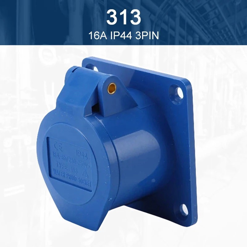 16 Amp 240V Site Trailing Plug & Socket 16A 3 Pin 240 Volt Blue Hook Up ...