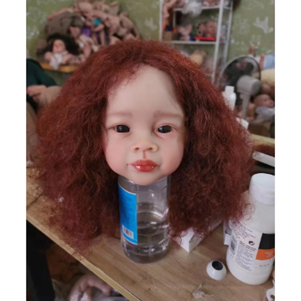 30" Painted Reborn Doll Kit Handmade Reborn Toddler Kit Long Red Curly ...