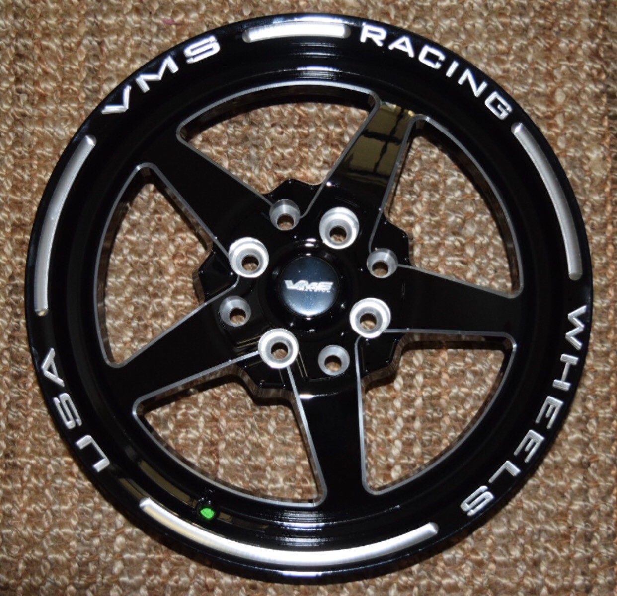 2 RIMS 15X3.5" VMS RACING STAR SKINNY BLACK SILVER WHEELS 4X100 4X114 ...