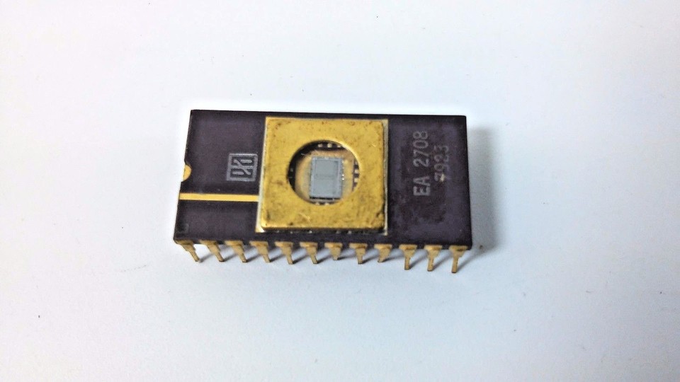 Eprom CPU Processor EA 2708 IC DIP 24 Pins Gold Plated 7923 Vintage ...