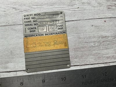 ORIGINAL VINTAGE F-4 PHANTOM II AIRCRAFT MODIFICATION SPEC DATA NAME ...