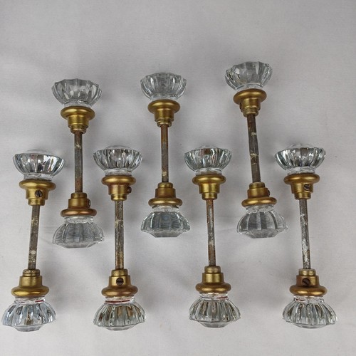Lot of Glass and Brass Door Knobs Vintage 7 sets | eBay