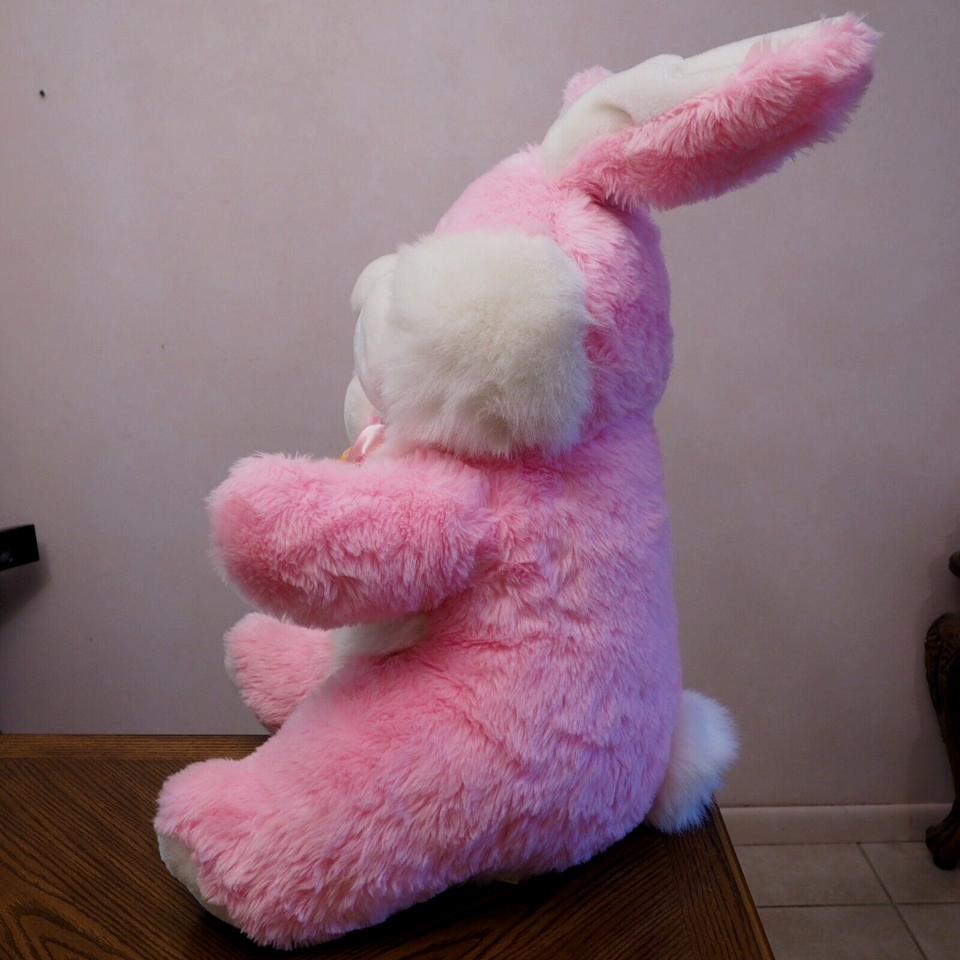 Vintage MAIN JOY LIMITED Large Pink BUNNY RABBIT Plush Stuffed Animal ...