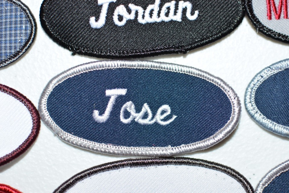 Embroidered Vintage Name Tag Patch Sew-on for Work Shirt Uniform ...