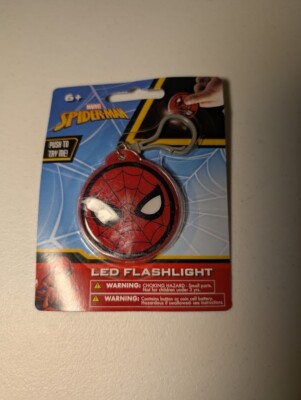 Marvel Spider-Man LED Flashlight Keychain Kids Light Up Toy Clip-On New ...