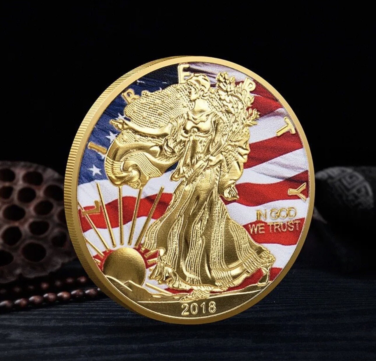 Statue Of Liberty Challenge Coin Painted Coins Gift Collection Souvenir ...