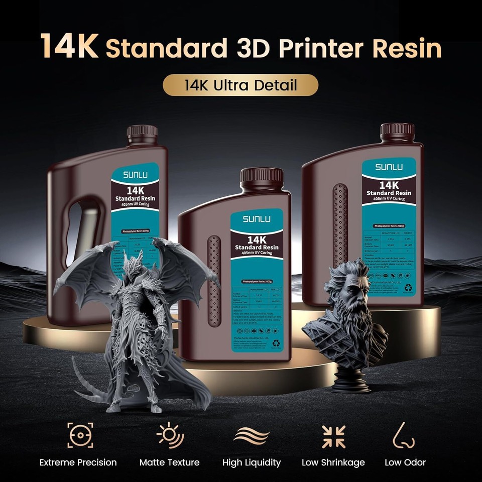 SUNLU 1KG 3D Printer Resin Standard/14K Standard/Nylon/ABS-Like ...