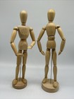 Lot of Two 2 Wooden Articulated Artist Model Drawing Poseable Figures ...