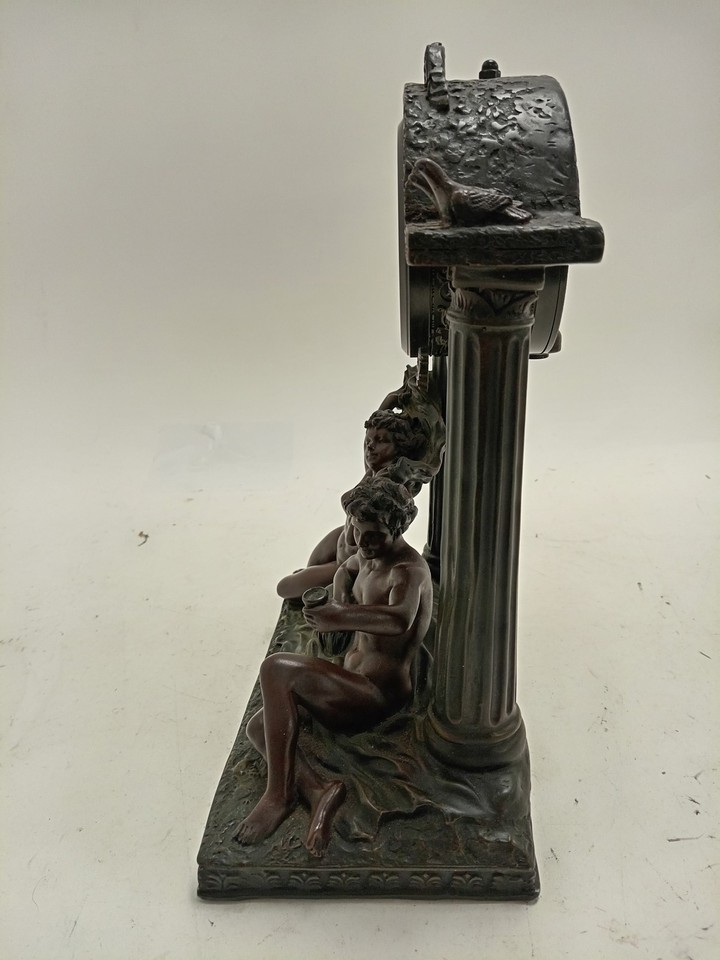 Juliana Quartz Vintage Style Mantel Clock With Figures Sculpture ...