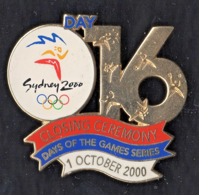 SYDNEY 2000 OLYMPIC GAMES. CLOSING CEREMONY PIN.16TH DAY OF THE GAMES ...