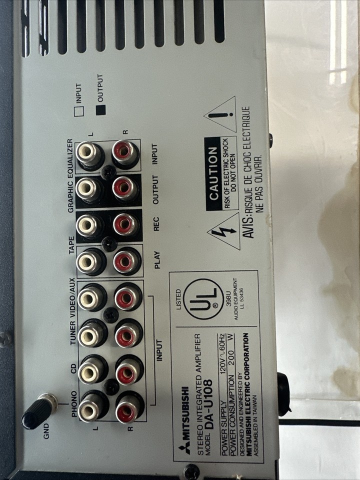 Mitsubishi Stereo Integrated Amplifier 100W Model DA-U108 Black Powers On | eBay