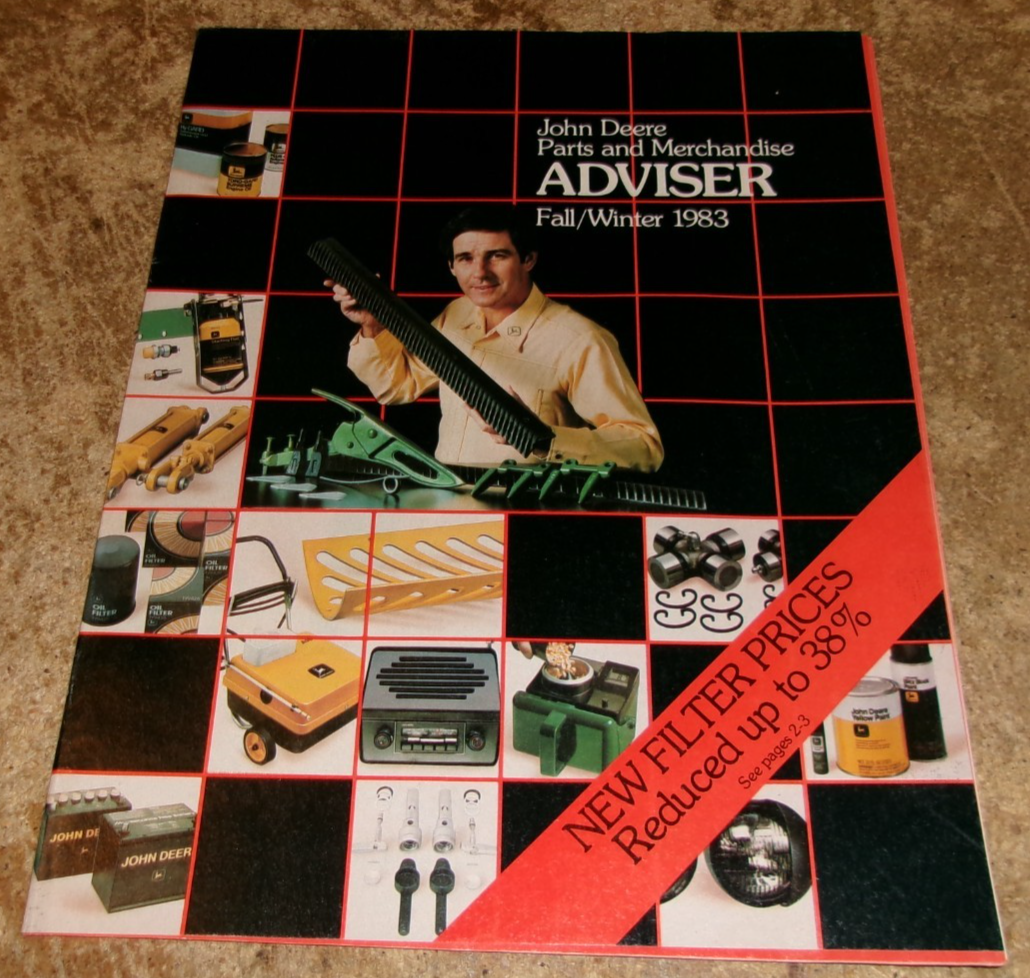 1983 fall/winter john deere parts + merchandise advisor catalog nice ...