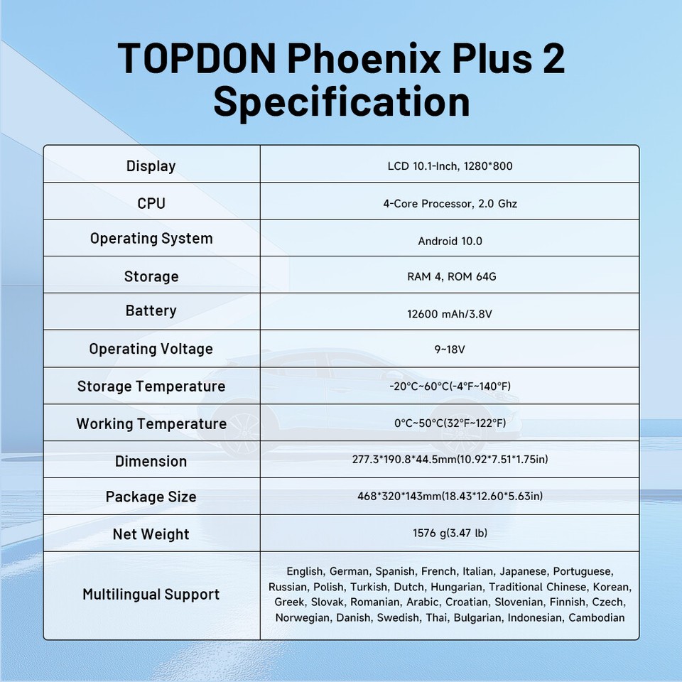 Topdon Phoenix Plus 2 Bidirectional Diagnostic Scanner Tool ECU Online ...