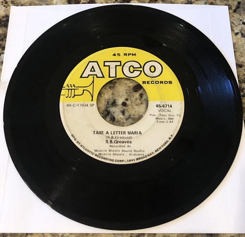 R.B. Greaves- Take A Letter Maria/Big Bad City 45-RPM 7” ATCO Records ...