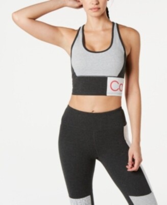 Calvin Klein Performance Colorblocked Racerback Medium-Impact Sports ...