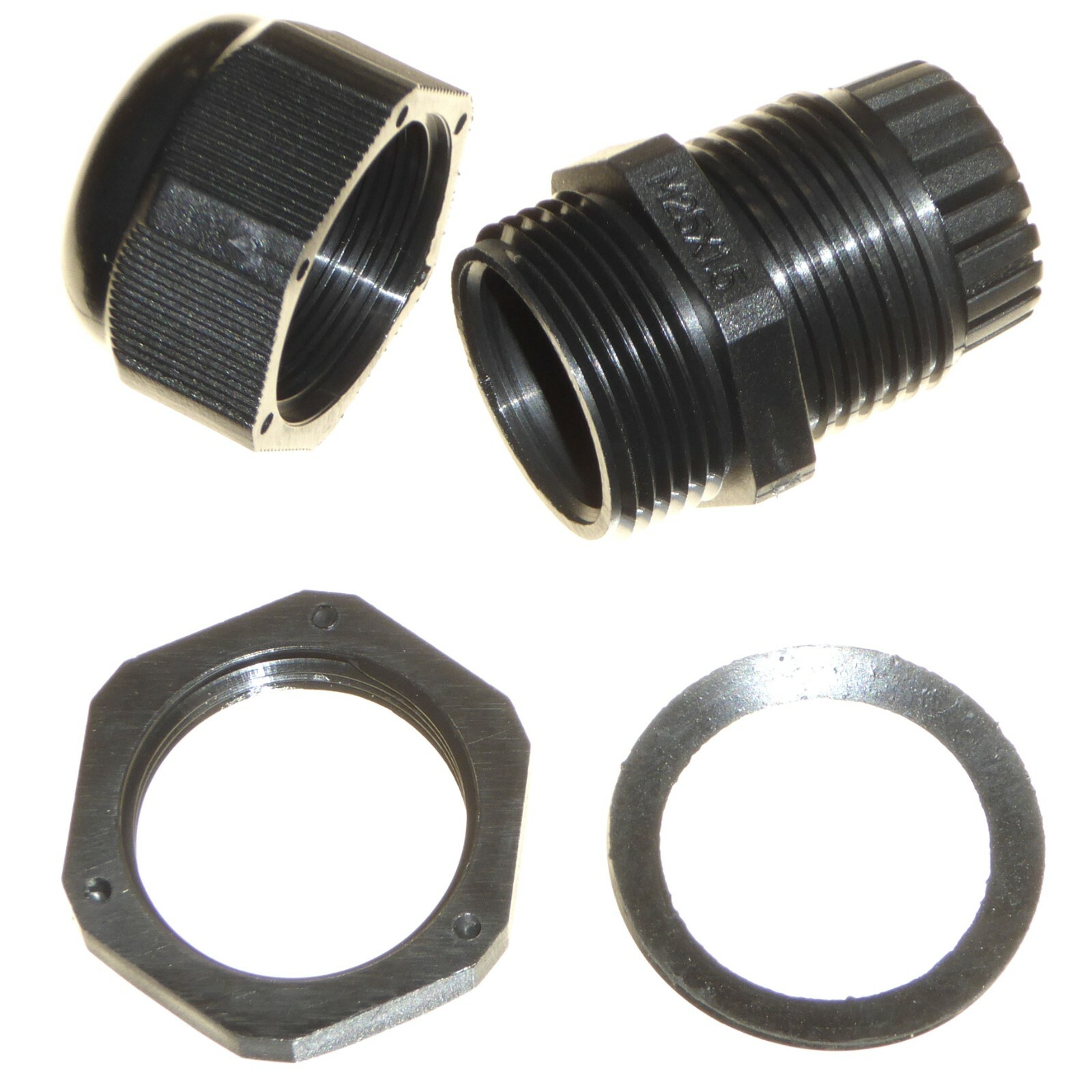 5 X 25mm Black Ip68 Waterproof Compression TRS Cable Stuffing Gland M25 ...