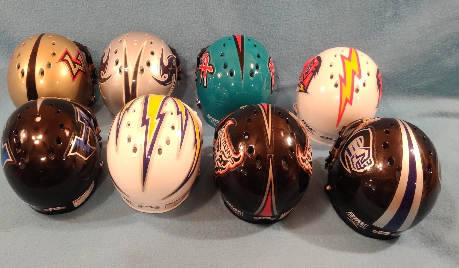 2000 BIKE XFL AUTHENTIC FOOTBALL FULL MINI HELMET SET 5" EUC WWE NFL ...