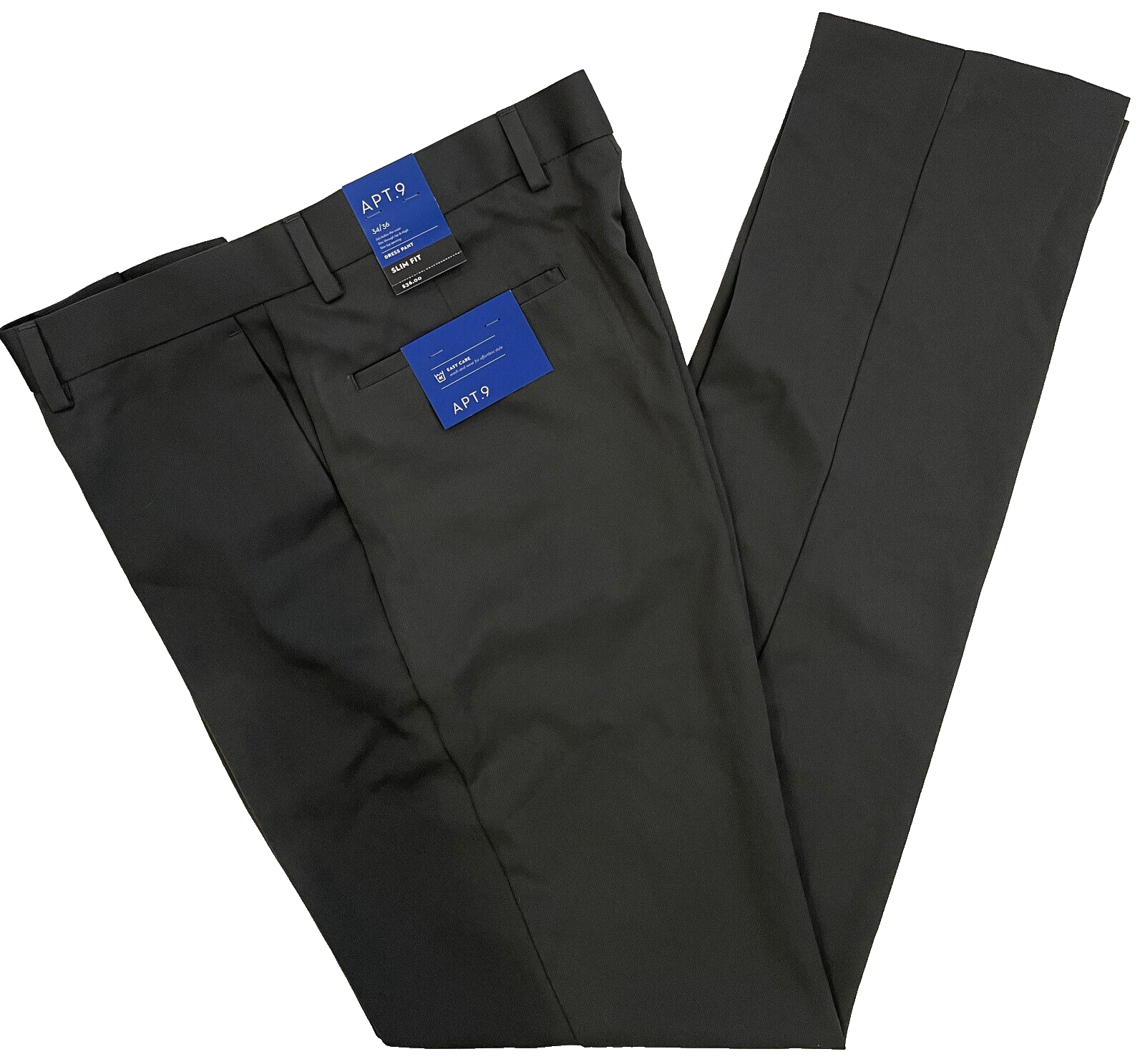 APT. 9 Mens Slim Fit Dress Pants 34X36 Big & Tall Asphalt Grey -W34L36 ...